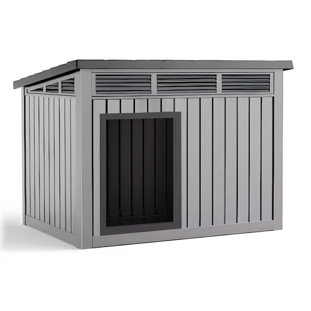 WTVWTV Classic Outdoor Deluxe Large Dog House, Slanted and Weather ...