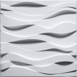 Dundee Deco Falkirk Ross 2/25 in. x 19.7 in. x 19.7 in. White PVC Wavey ...
