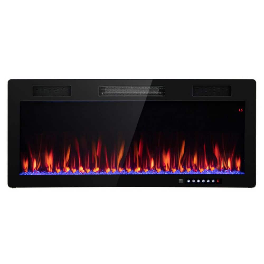 Clihome 40 in. Electric Fireplace Inserts Dual Installation 750W/1500W Heating 12 Flame Colors ...