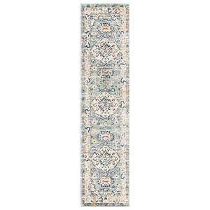 SAFAVIEH Madison Taupe/Ivory 2 ft. x 8 ft. Geometric Border Floral ...