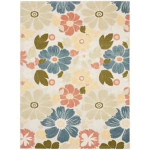 Nourison Aloha Multicolor 3 ft. x 4 ft. Floral Contemporary Area Rug ...