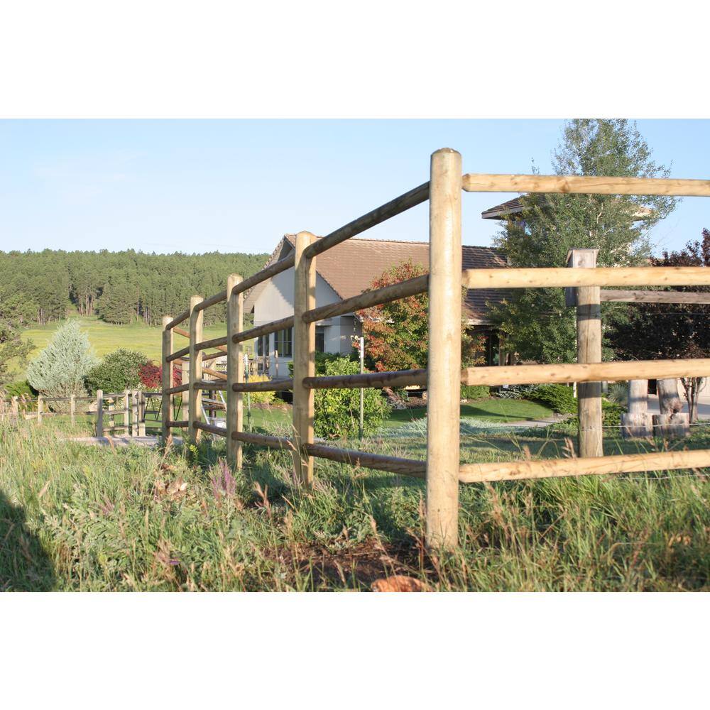 5 in. x 5 in. x 8 ft. Pressure-Treated Pine Round Corner Fence Post ...