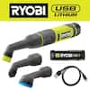 RYOBI USB Lithium Cordless Compact Detail Scrubber Kit w/ 2Ah Battery ...