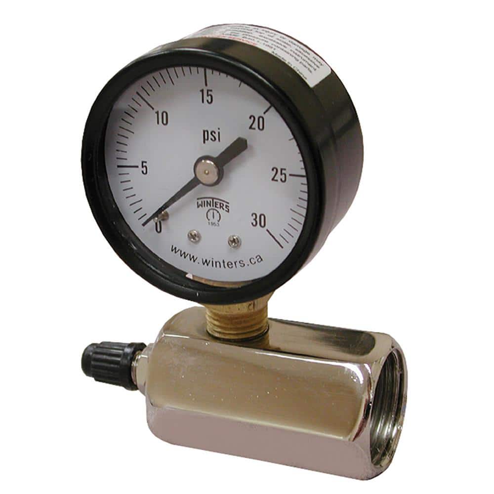 JONES STEPHENS 160 PSI Gas Test Gauge Assembly with 2 in. Face and 3/4 ...