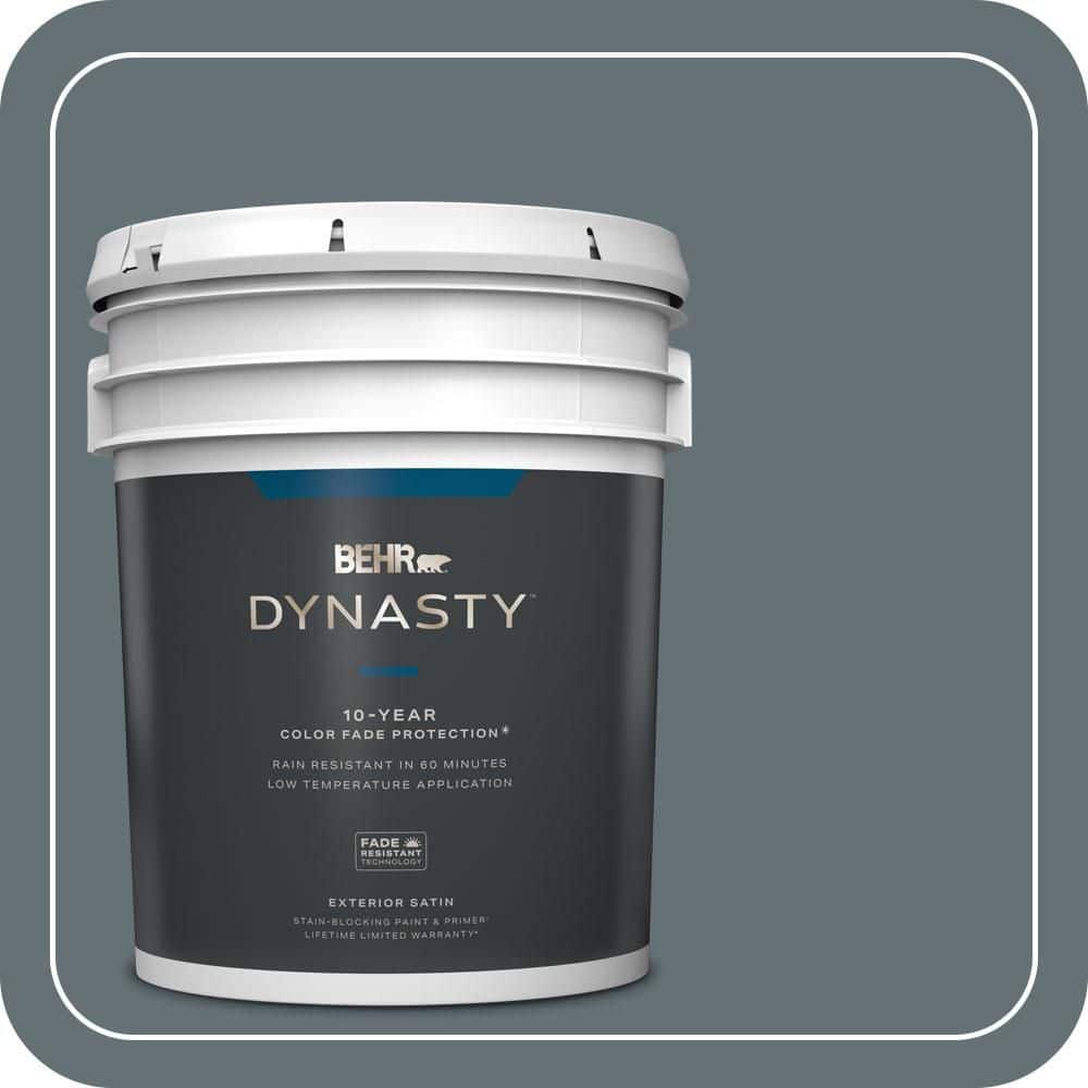 BEHR DYNASTY 5 gal. #740F-5 Myth Satin Enamel Exterior Stain-Blocking ...