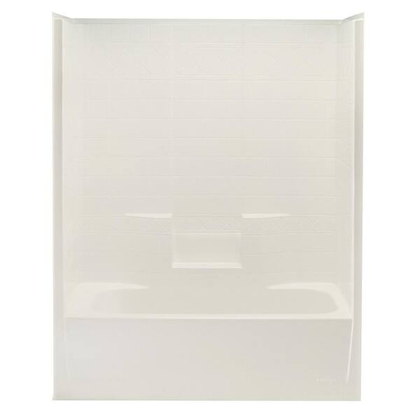 Aquatic Everyday 60 in. x 32 in. x 76 in. 1-Piece Bath and Shower Kit ...