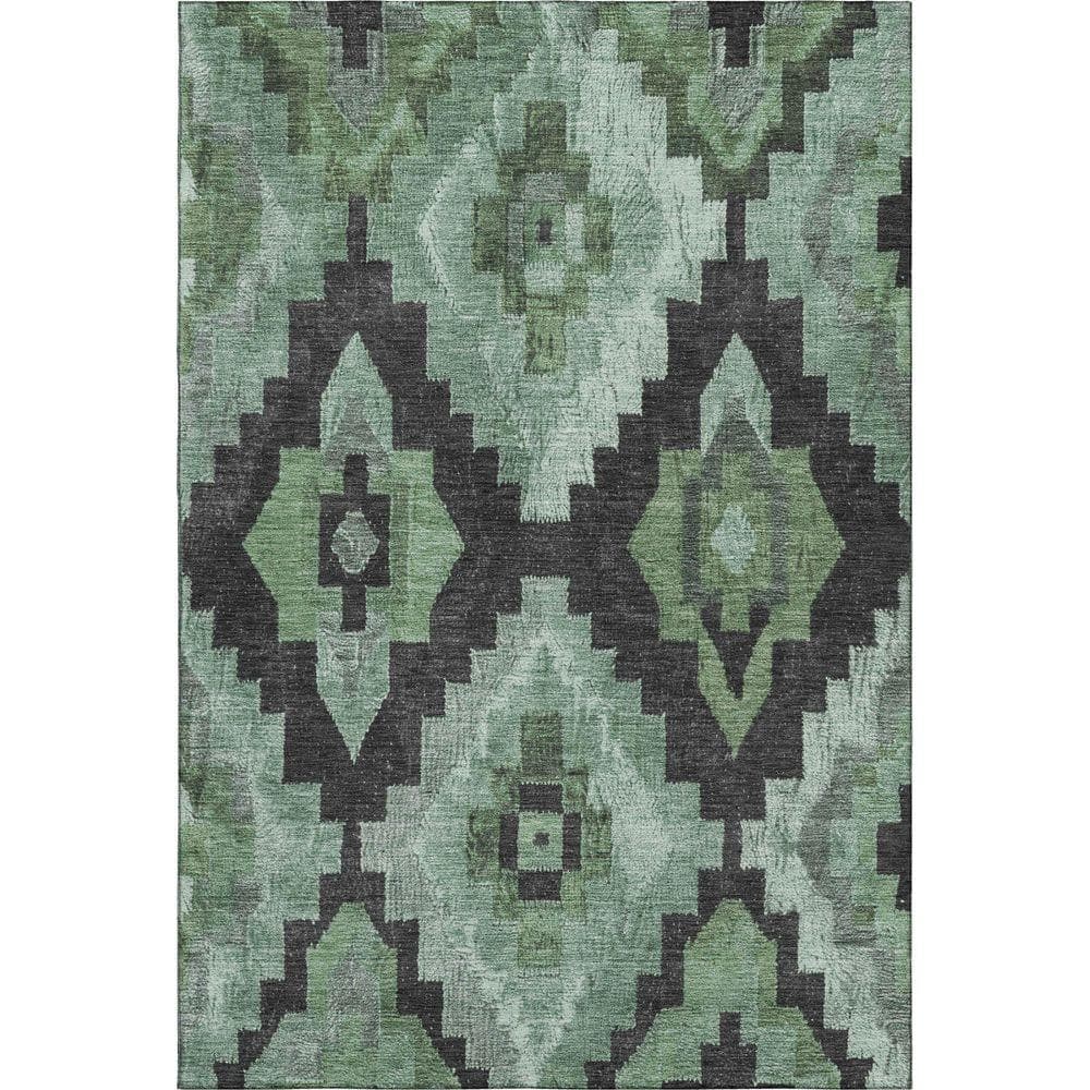 Addison Rugs Mayfield Premium Machine Washable Abstract AMF1894 Green 5 ...