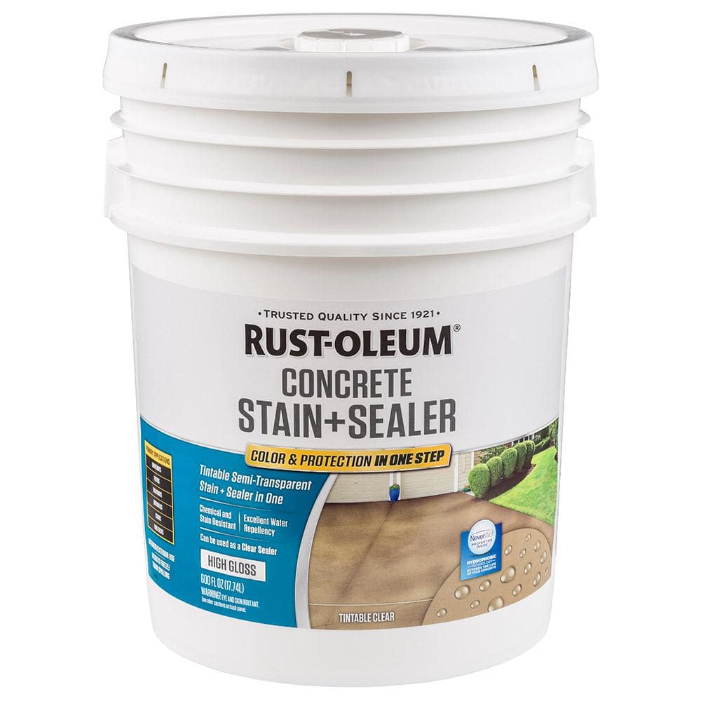 Rust-Oleum 5 -gal. Clear High Gloss Concrete Water Repellent Sealer ...