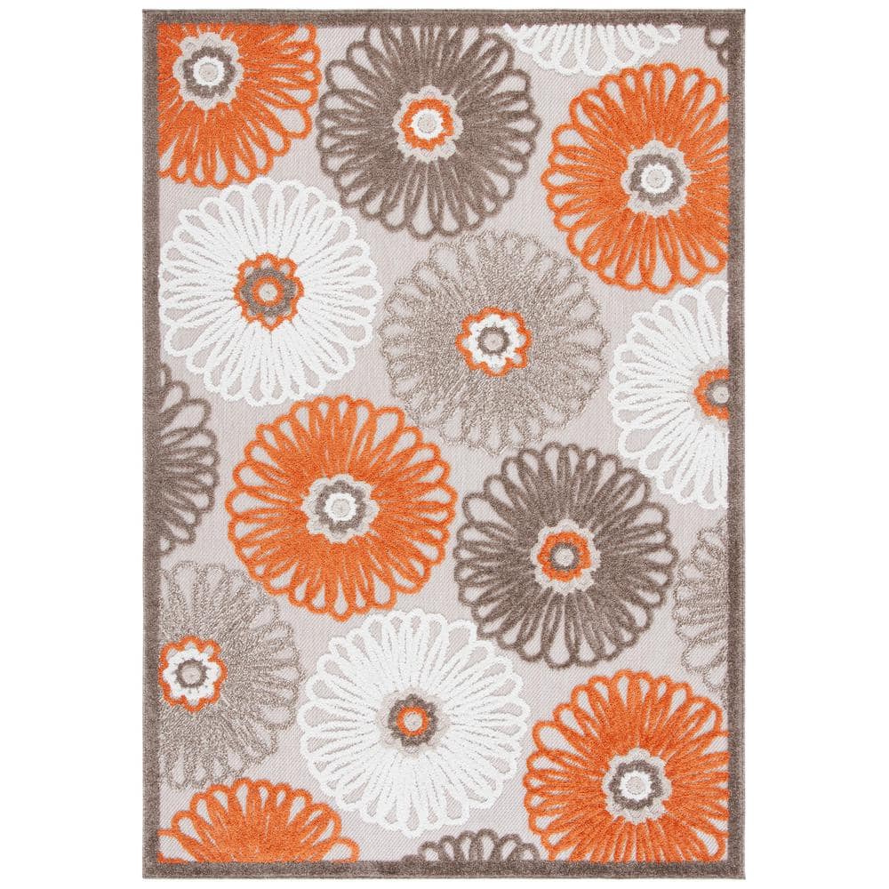 SAFAVIEH Cabana Beige/Orange 4 ft. x 6 ft. Floral Border Indoor/Outdoor ... SAFAVIEH Cabana Beige/Orange 4 ft. x 6 ft. Floral Border Indoor/Outdoor ...
