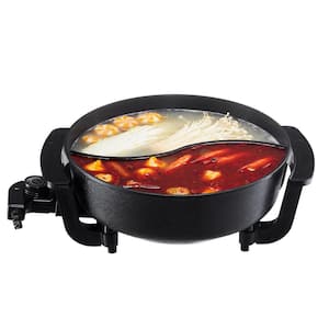 SKYSHALO 1800W 2-in-1 Electric Hot Pot, Grill 215 sq. in. Smokeless ...