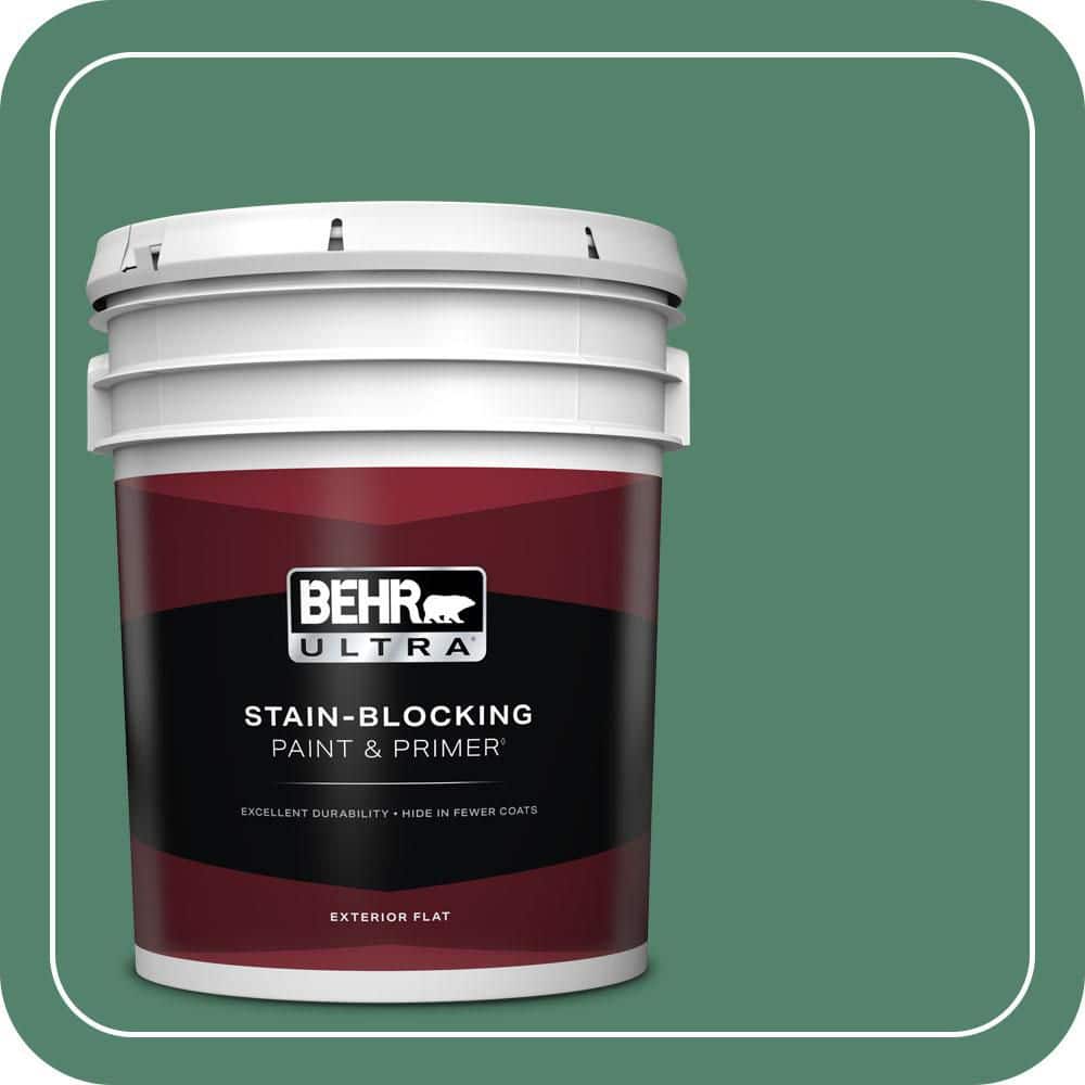 BEHR ULTRA 5 gal. #M420-6 Tournament Field Flat Exterior Paint & Primer ...