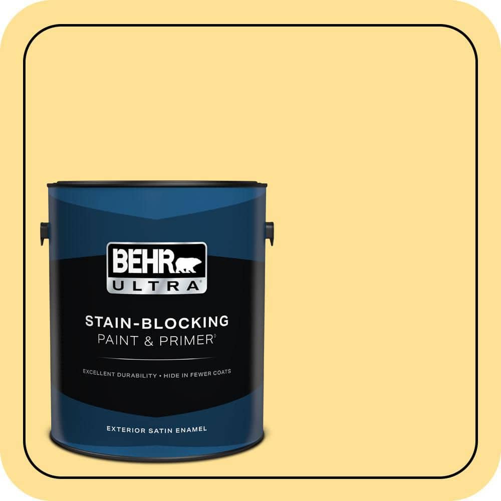 BEHR ULTRA 1 gal. #330B-4 Cheerful Hue Satin Enamel Exterior Paint ...
