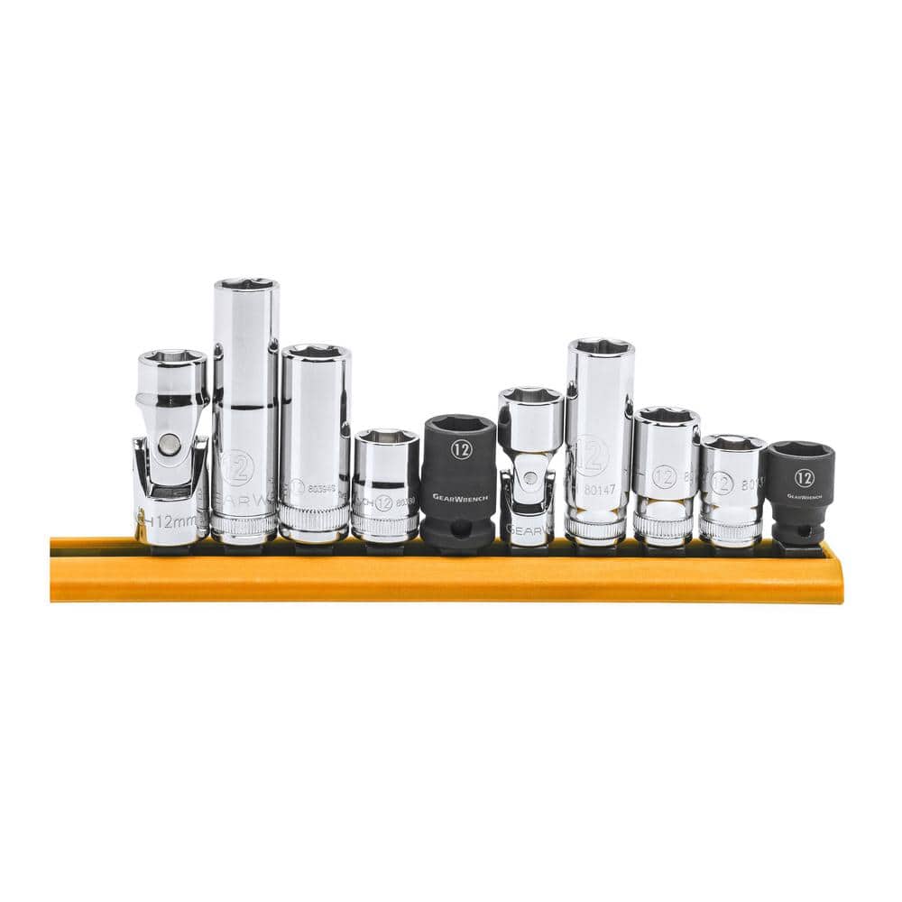 GEARWRENCH 1/4 in. and 3/8 in. Drive 6-Point 12 mm Socket Set with ...