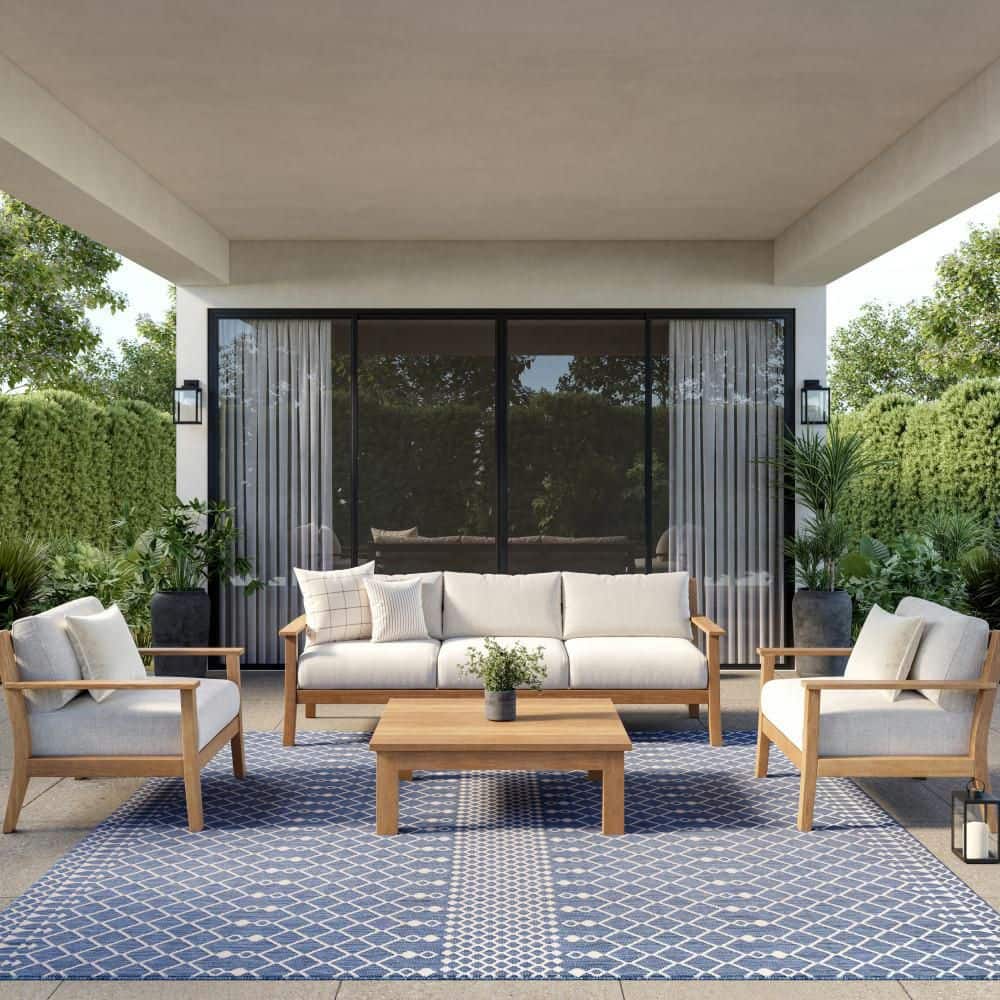 Nourison Positano Navy Blue 12 ft. x 12 ft. Moroccan Contemporary ...