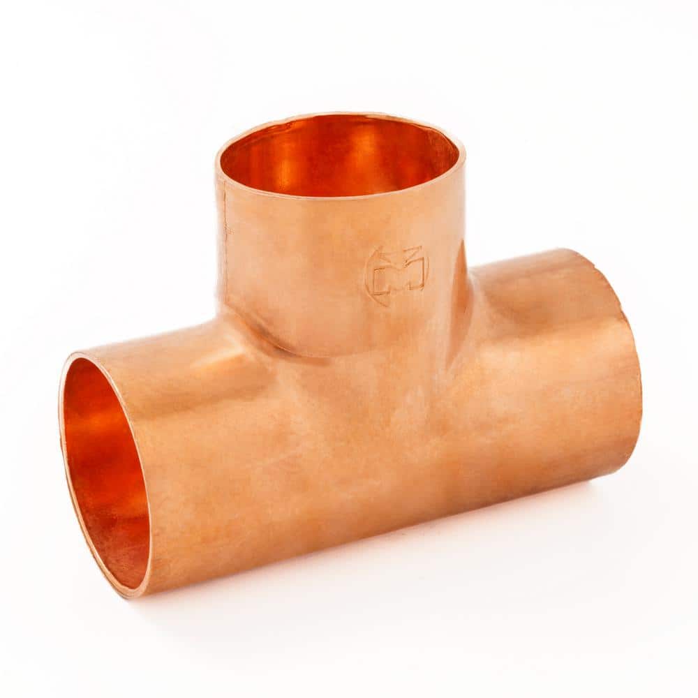 Everbilt 1-1/2 in. Copper Pressure Cup x Cup x Cup Tee Fitting W ...