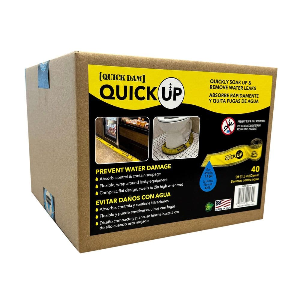 Quick Dam Quick Ups 5 ft. Super Absorbent Water Dams for Indoor Flood ...