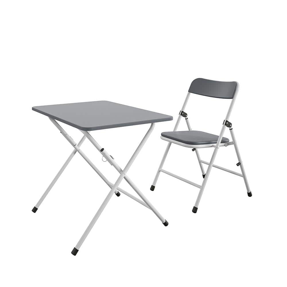 Cosco Kid's 2-Piece Gray and White Table and Chair Activity Set ...