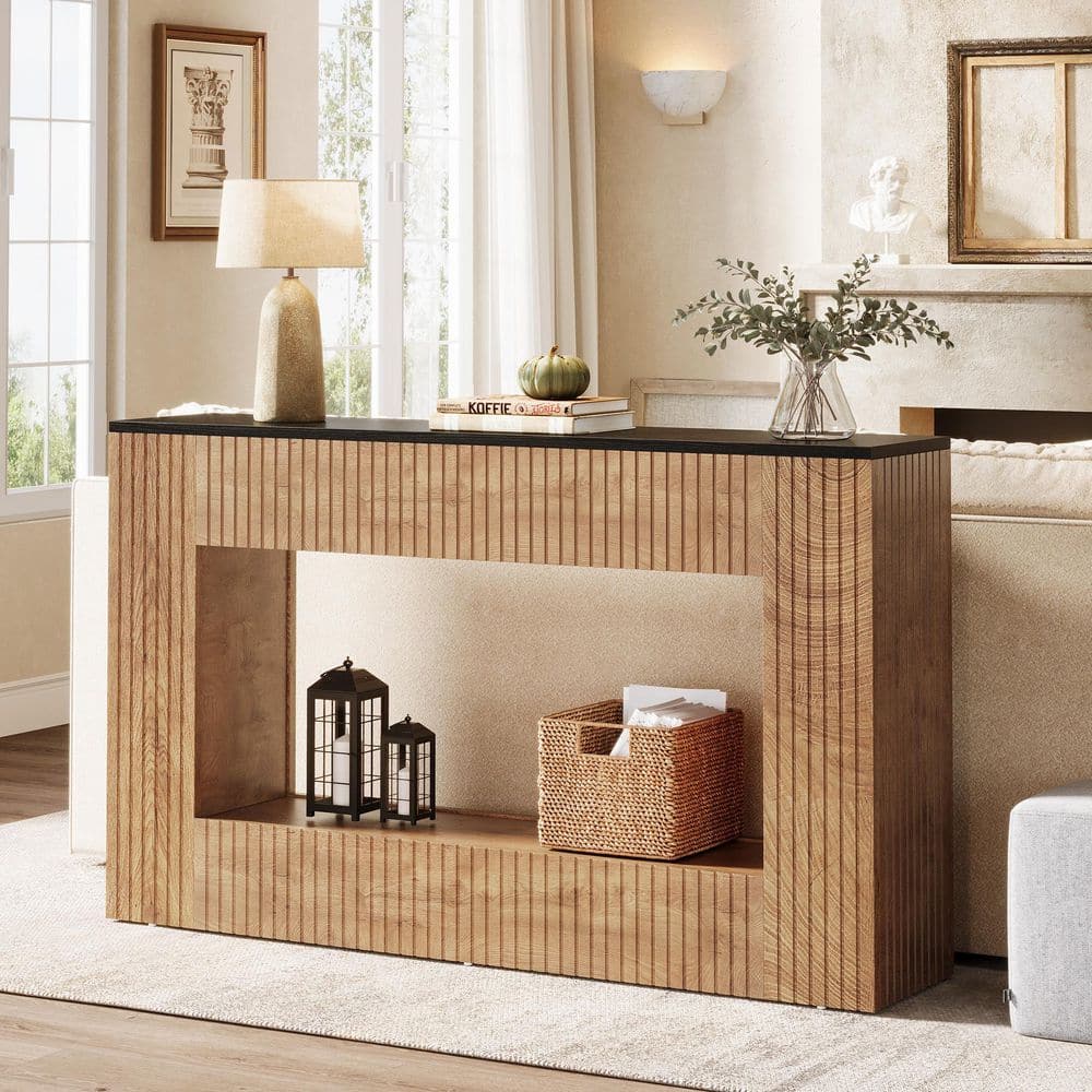 TRIBESIGNS WAY TO ORIGIN Benjamin 55 in. Brown Rectangle Wood Console ...