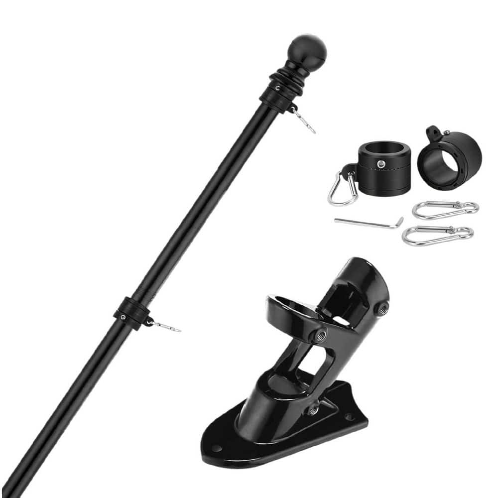 SenQWFa 6 ft. Stainless Steel Telescoping Flagpole with Tangle-Free ...