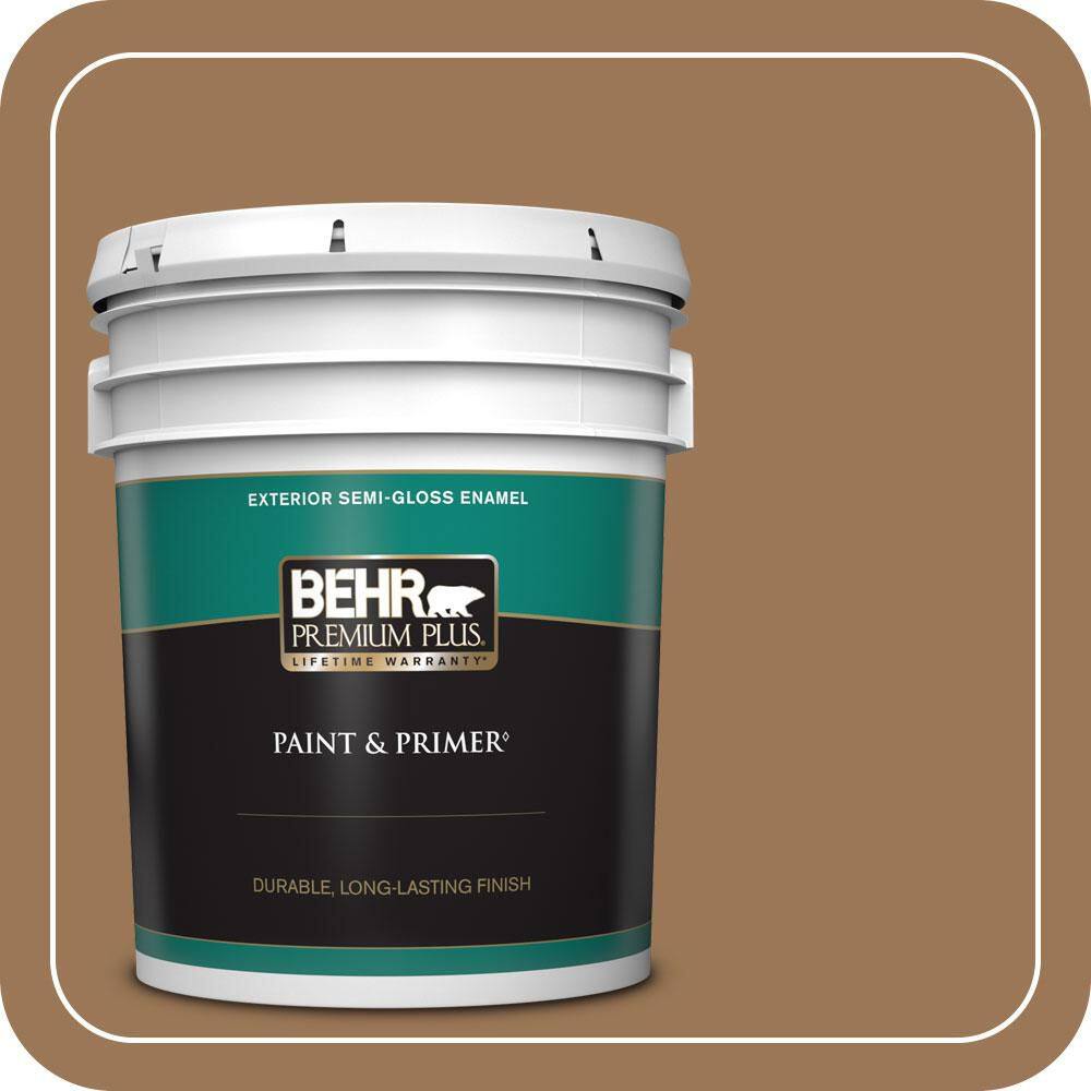 BEHR PREMIUM PLUS 5 gal. #PPU4-02 Coco Rum Semi-Gloss Enamel Exterior ...