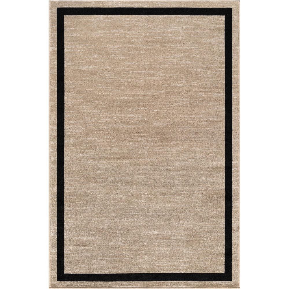 Beverly Rug Aura Beige 6 ft. x 9 ft. Rubber Back Washable Modern ...