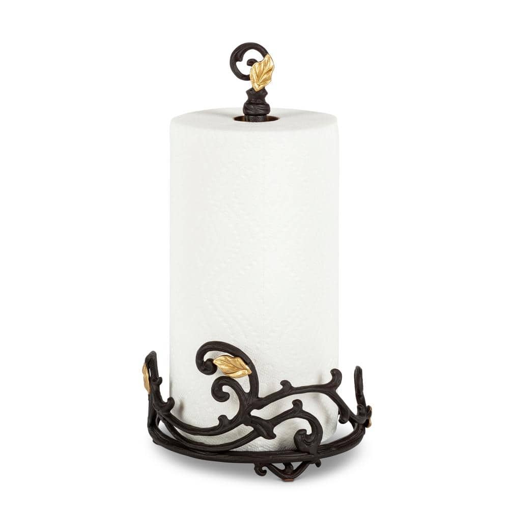 GG COLLECTION Black And Gold Metal Gold Leaf Paper Roll Holder 94733 gg-collection-black-and-gold-metal-gold-leaf-paper-roll-holder-94733