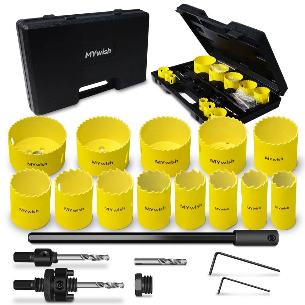 MYWISH M42 Bi-Metal Hole Saw Kit (20-Piece) SF-KKQ020 - The Home Depot