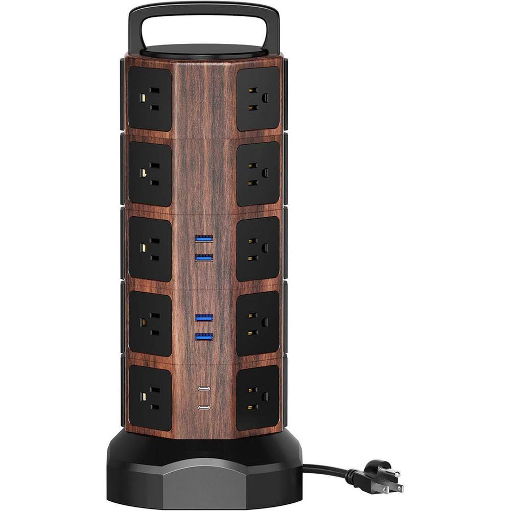 Yichuhaoxi Power Strip Tower Surge Protector 1050J 20 AC Outlets 6 USB ...