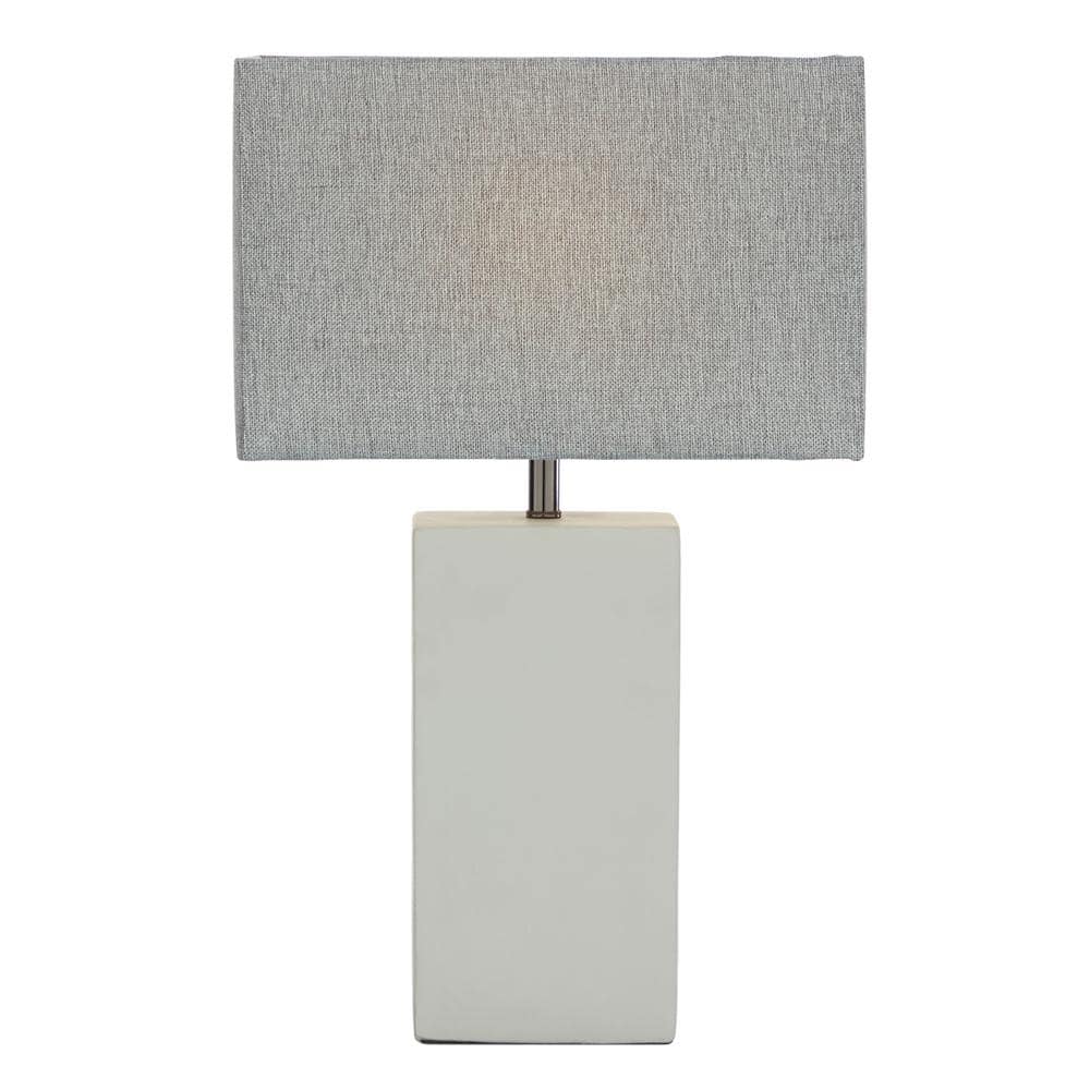 Litton Lane 23 in. Gray Cement Task and Reading Table Lamp with Square ...