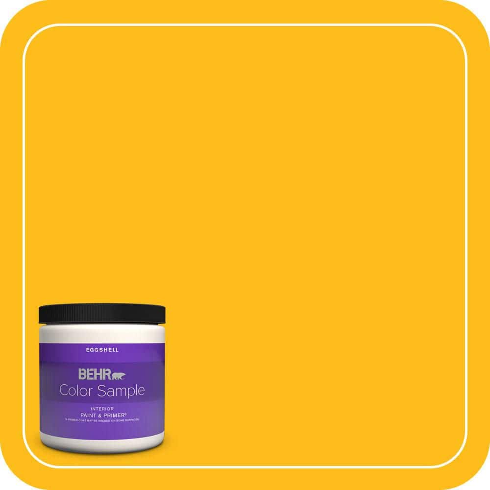 BEHR PREMIUM PLUS 8 oz. #P290-7 Laser Lemon Eggshell Enamel Interior ...