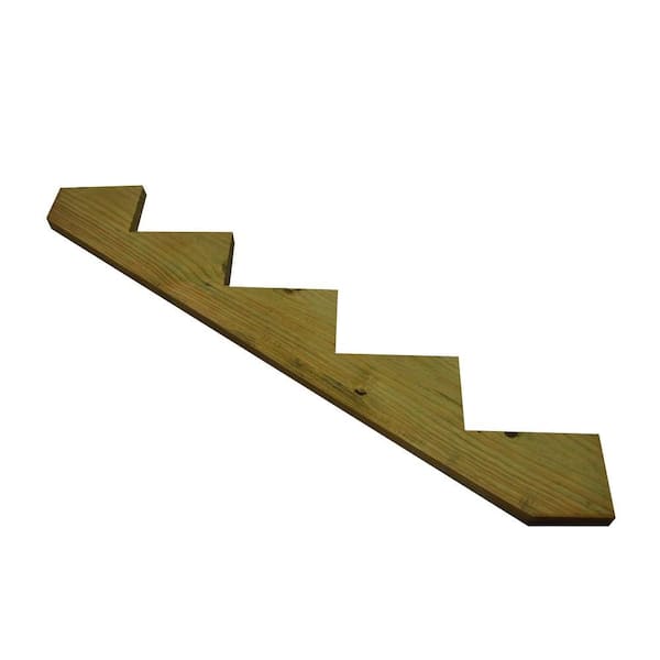 3-Step Redwood-Tone Ground Contact Pressure-Treated Pine Stair Stringer ...