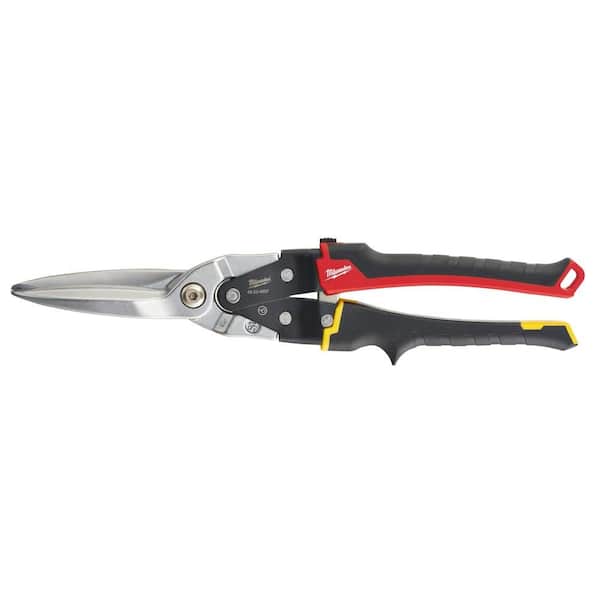Milwaukee Long Cut Straight Aviation Snips 48-22-4037 - The Home Depot