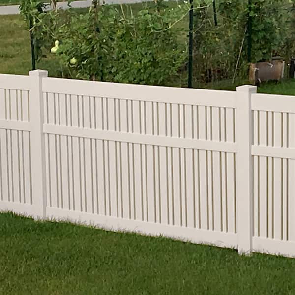 Tan - Vinyl Fence Panels - The Home Depot
