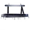 Old Dutch Matte Black Oval Hanging Pot Rack with Grid and 16-Hooks ...