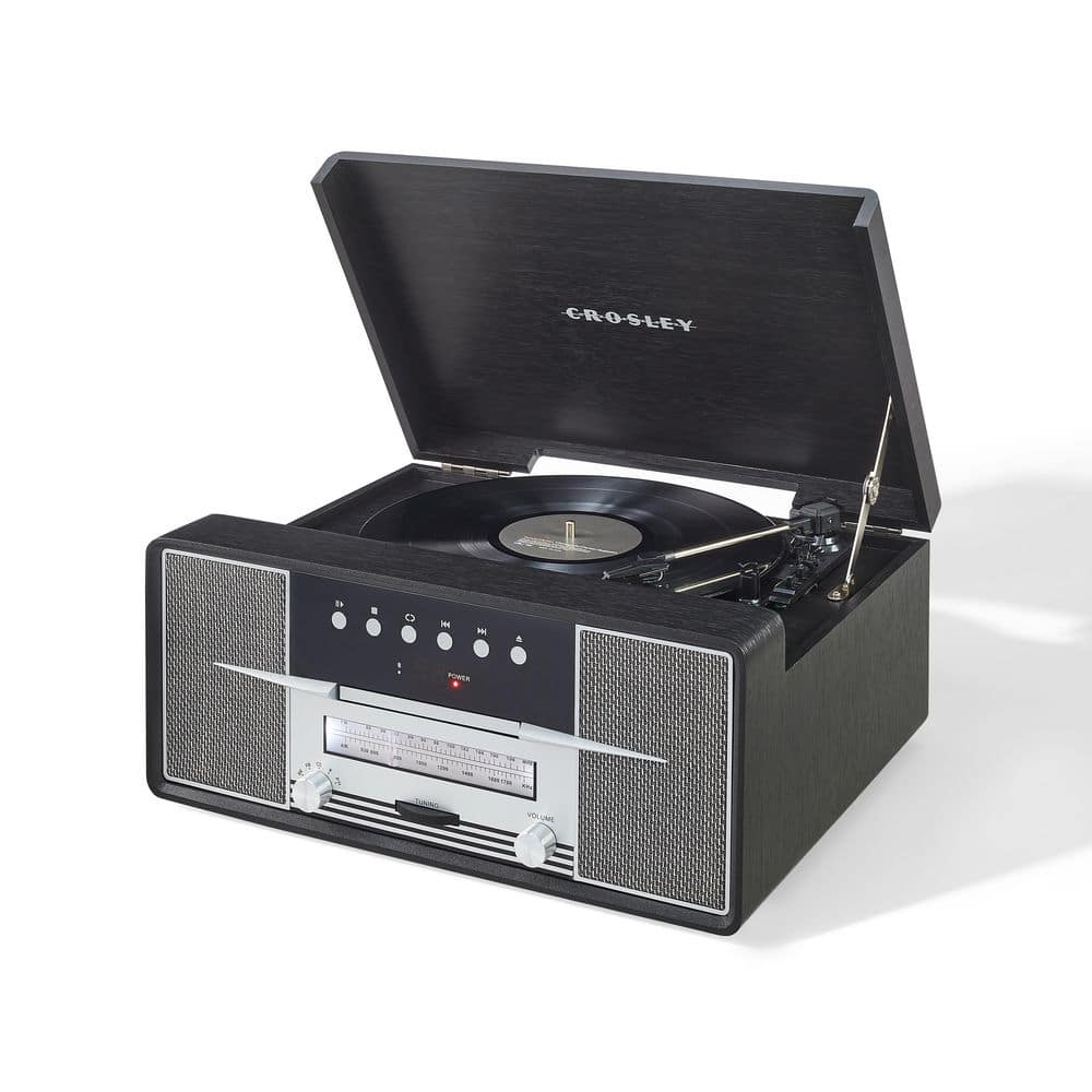 Crosley Rhapsody 7 in 1 Record Player in Black CR7016A-BK - The Home Depot