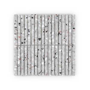 Jeffrey Court Desert Flutes Grey 12 in. x 12 in. Fluted Honed Terrazzo ...