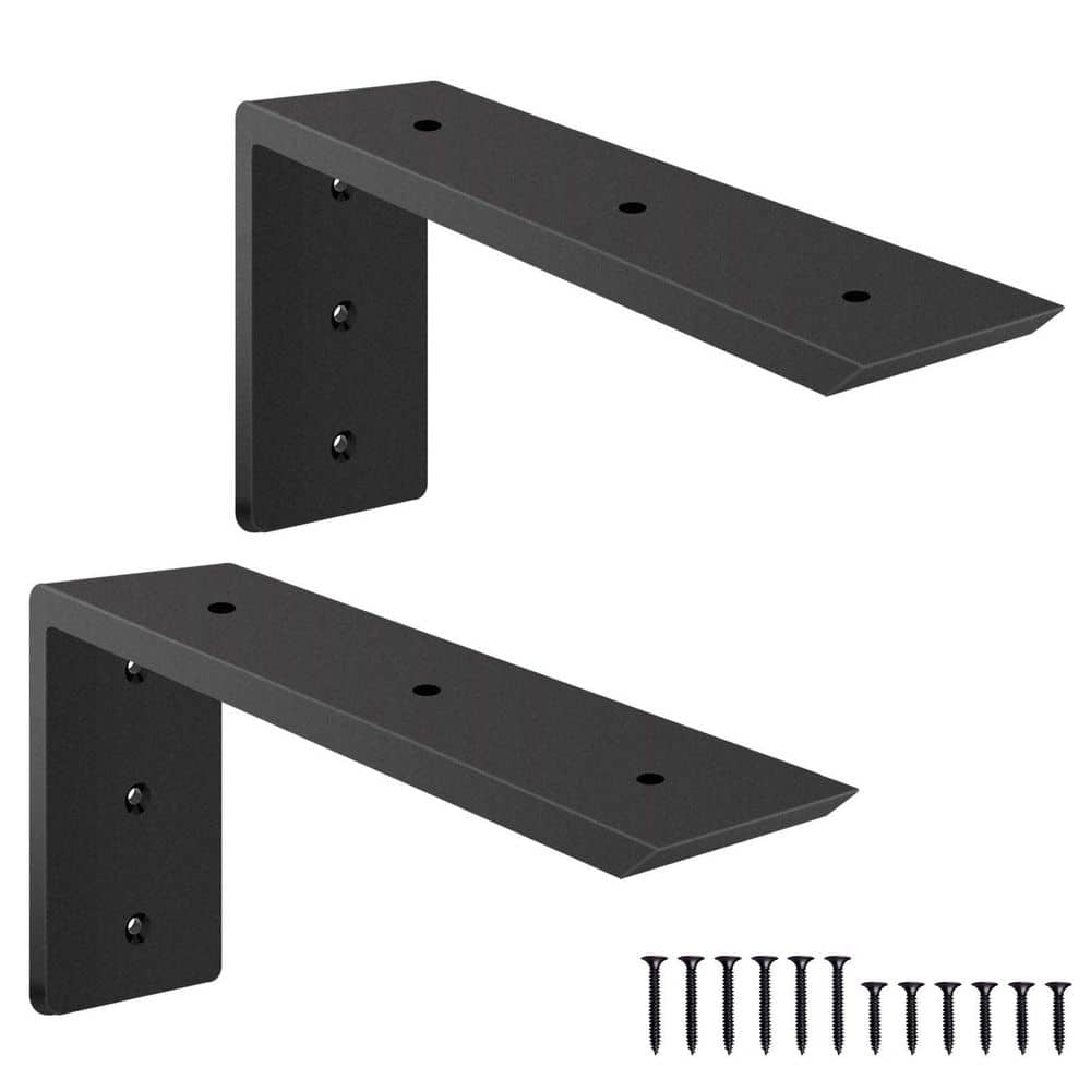 Wudkey 10 in. L Matte Black Heavy Duty Hidden Countertop Support ...