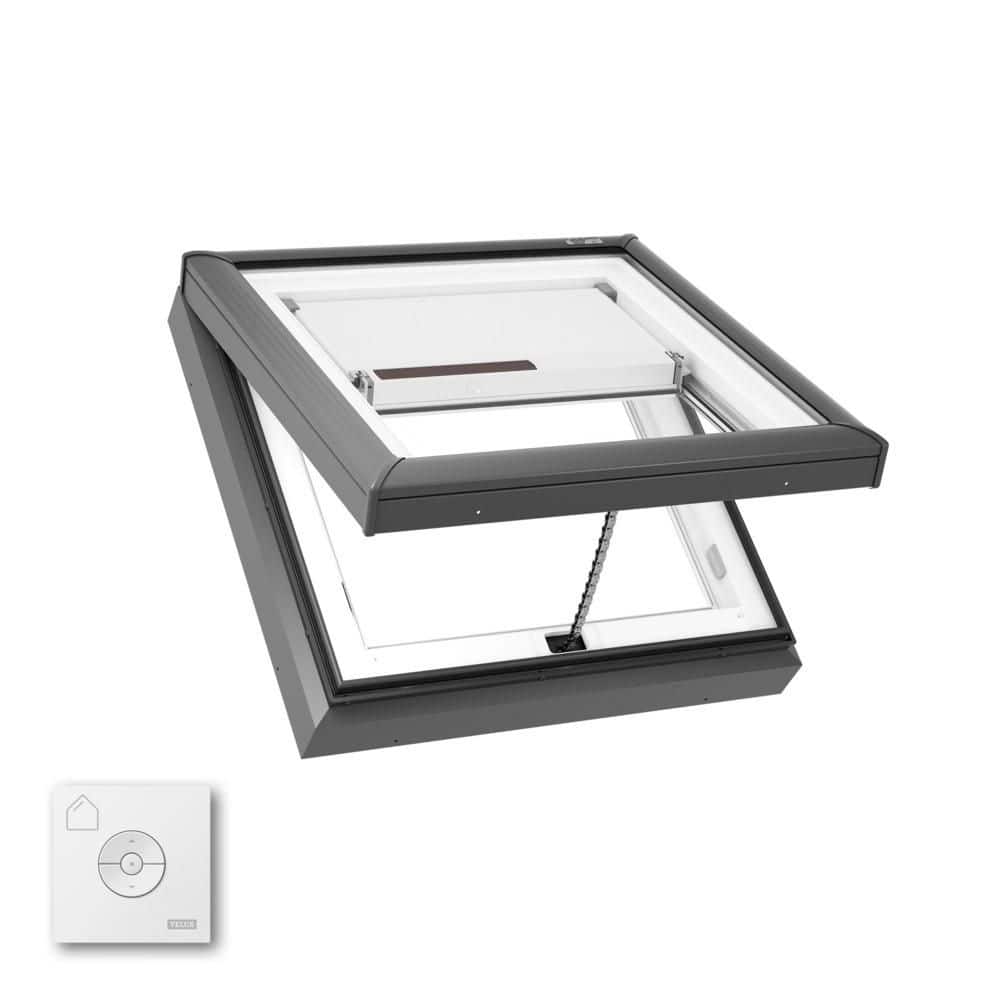 VELUX 22-1/2 x 22-1/2 in. Manual Venting Curb Mount Skylight with Laminated Low-E3 Glass, Solar ...