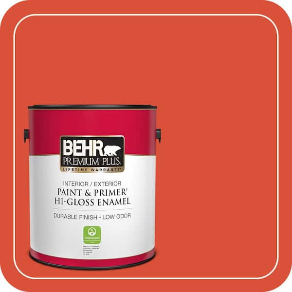 BEHR PREMIUM PLUS 1 gal. #190B-7 Fire Island Hi-Gloss Enamel Interior ...