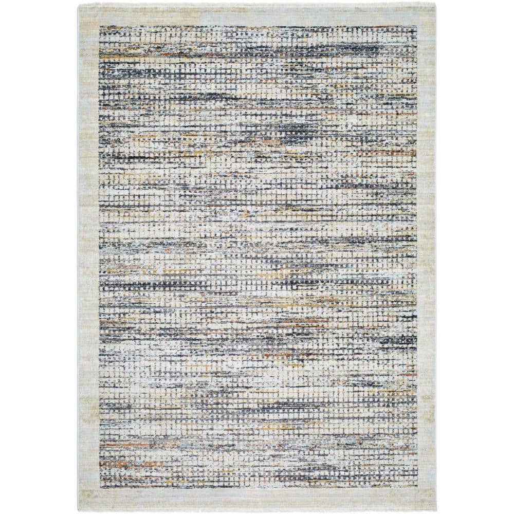 Livabliss Rojin Black/Mustard Striped 8 ft. x 10 ft. Indoor Area Rug ...