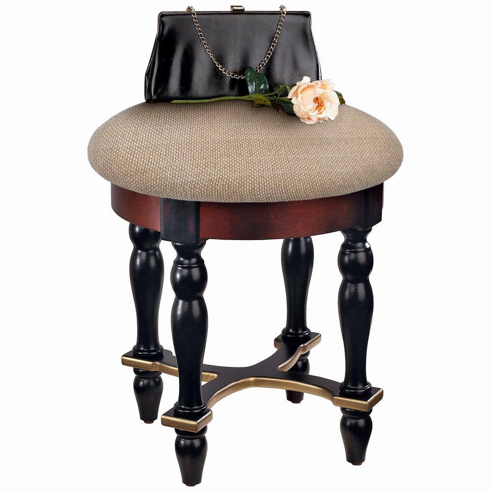 Design Toscano Grand Duchess Brown Boudoir Stool (17.5" H X 15" W X 15 ...
