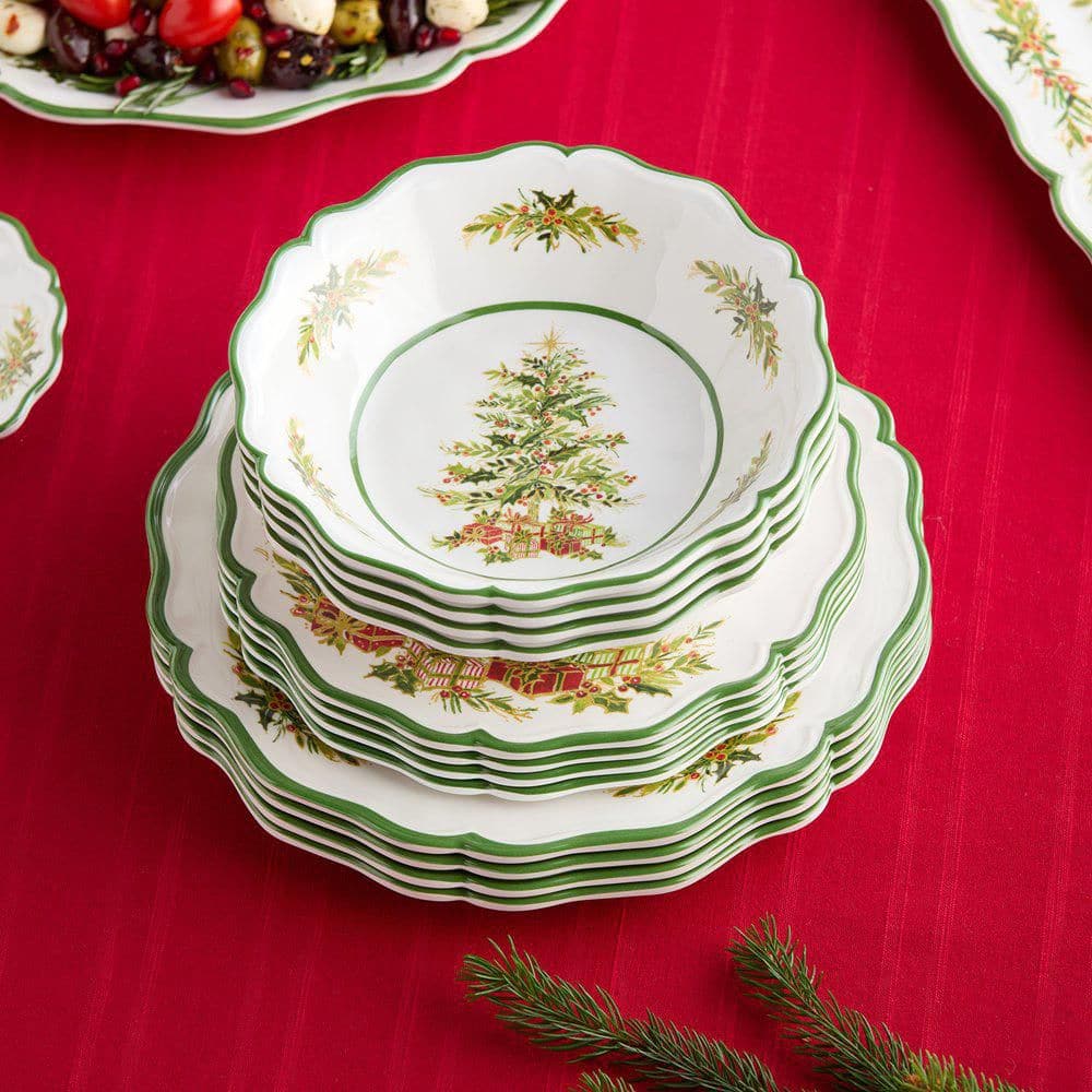 Certified International Holly Tree 12-Piece Melamine Assorted Colors ...
