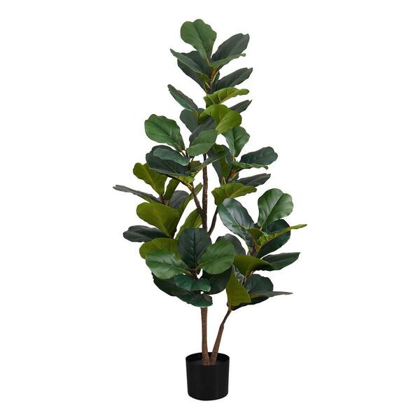 4.1 ft. Artificial Plant Fiddle Tree Real Touch Faux Potted Tree ...
