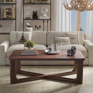 Dovelina 50 in. Black Large Rectangle Solid Wood Oak Coffee Table HD ...