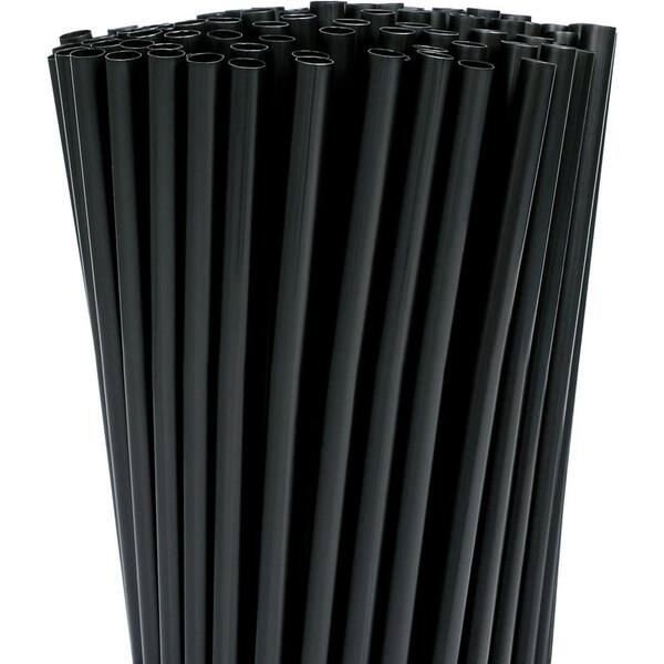 Lynzavix Black Black Family Disposable Plastic Drinking Straws Long ...