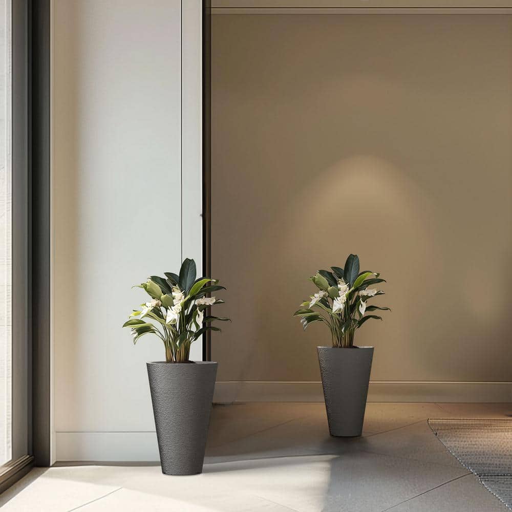 Reviews for Sapcrete Large and Tall 13 in. H Round Charcoal Black ...