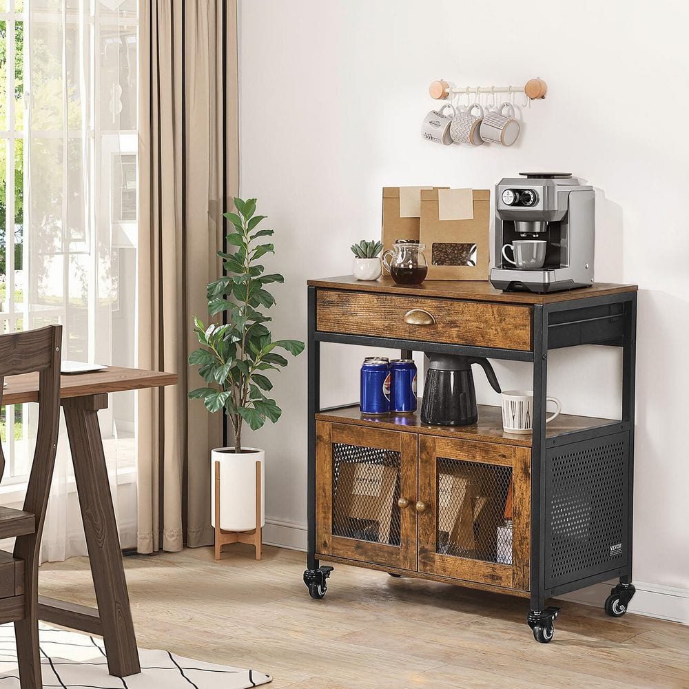 VEVOR Coffee Bar Cabinet, 24 in. Farmhouse Coffee Bar Cabinet w ...