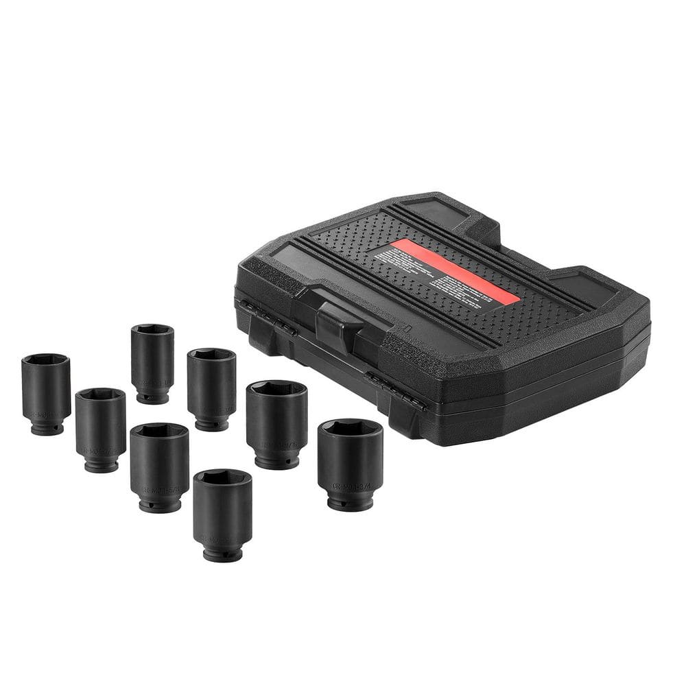SKYSHALO Axle Nut Impact Socket Set, 3/4 in. Drive Deep 6-Point 8-Piece ...