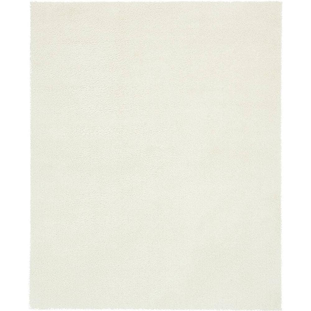 Unique Loom Studio Solid Shag White 8' 0 x 10' 0 Area Rug 3132694 - The ...