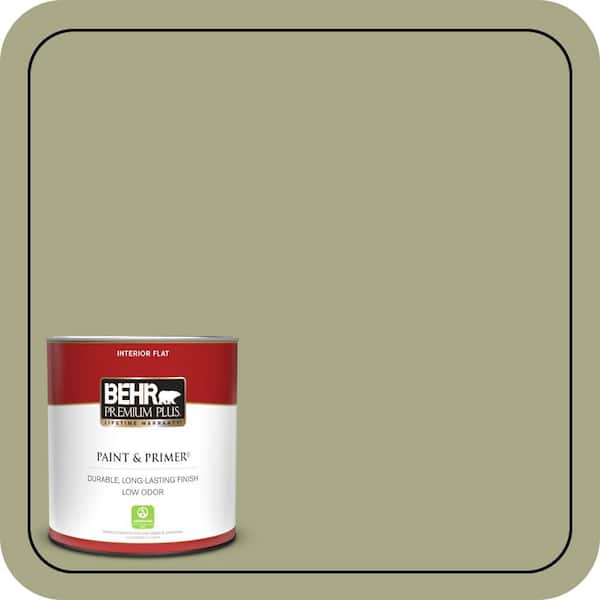 BEHR PREMIUM PLUS 1 qt. #S360-4 Meditation Time Flat Low Odor Interior ...